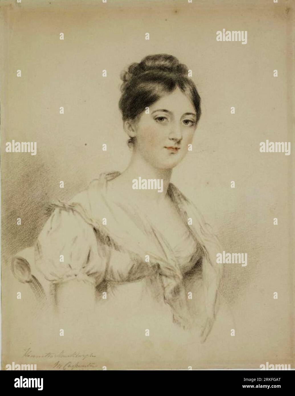 Portrait of Henrietta Shuckburgh circa 1820 by Margaret Sarah Carpenter ...