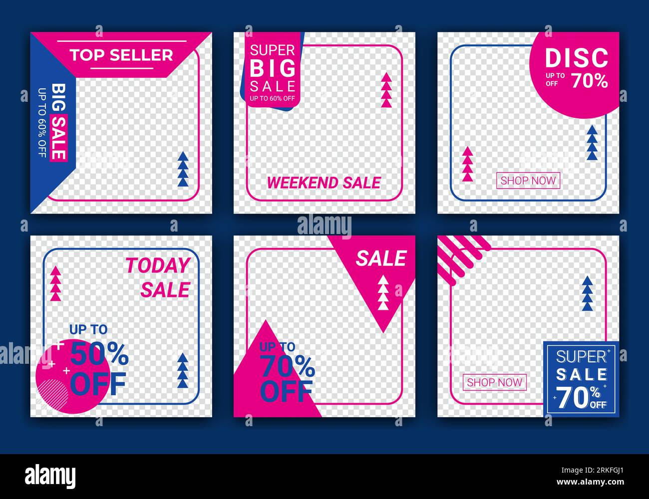 Simple social media post template with navy blue themes. Editable ...