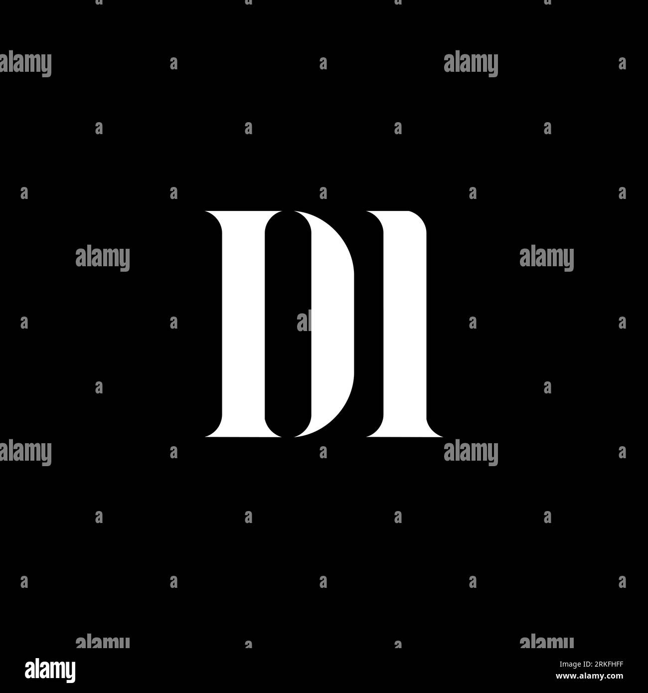 DI D I letter logo design. Initial letter DI uppercase monogram logo ...