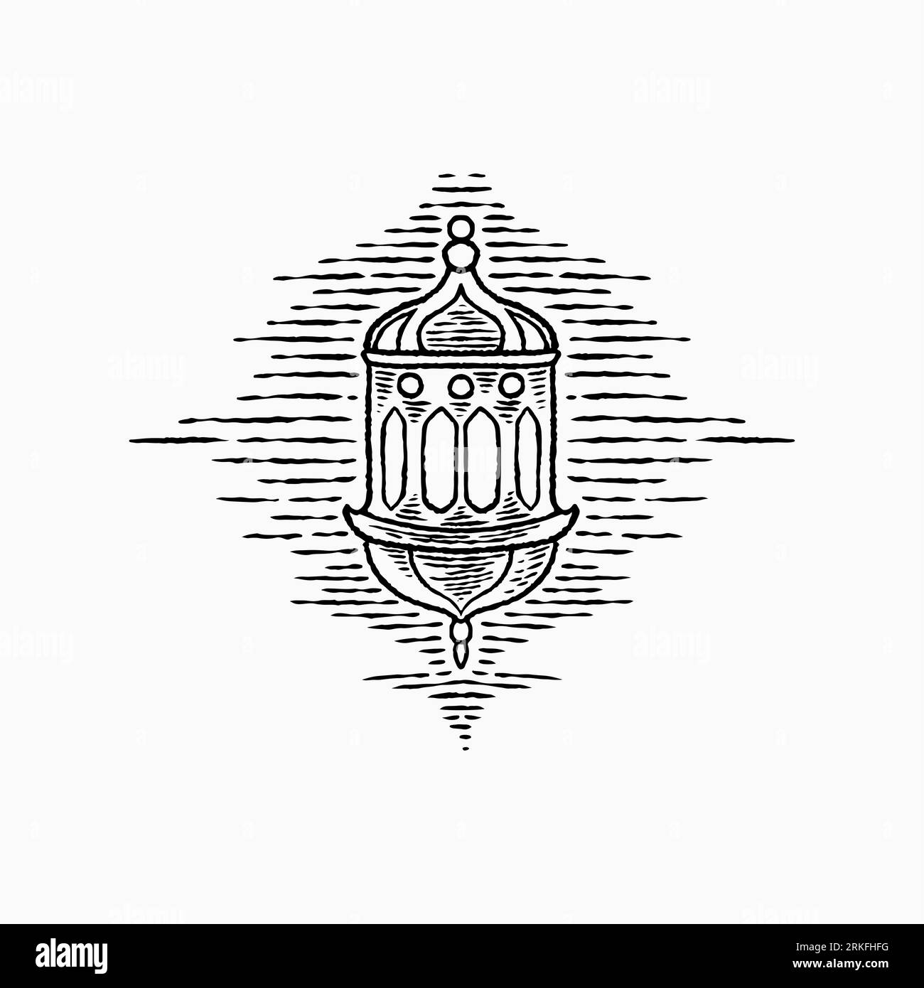 Eid mubarak doodle vector art Black and White Stock Photos & Images - Alamy