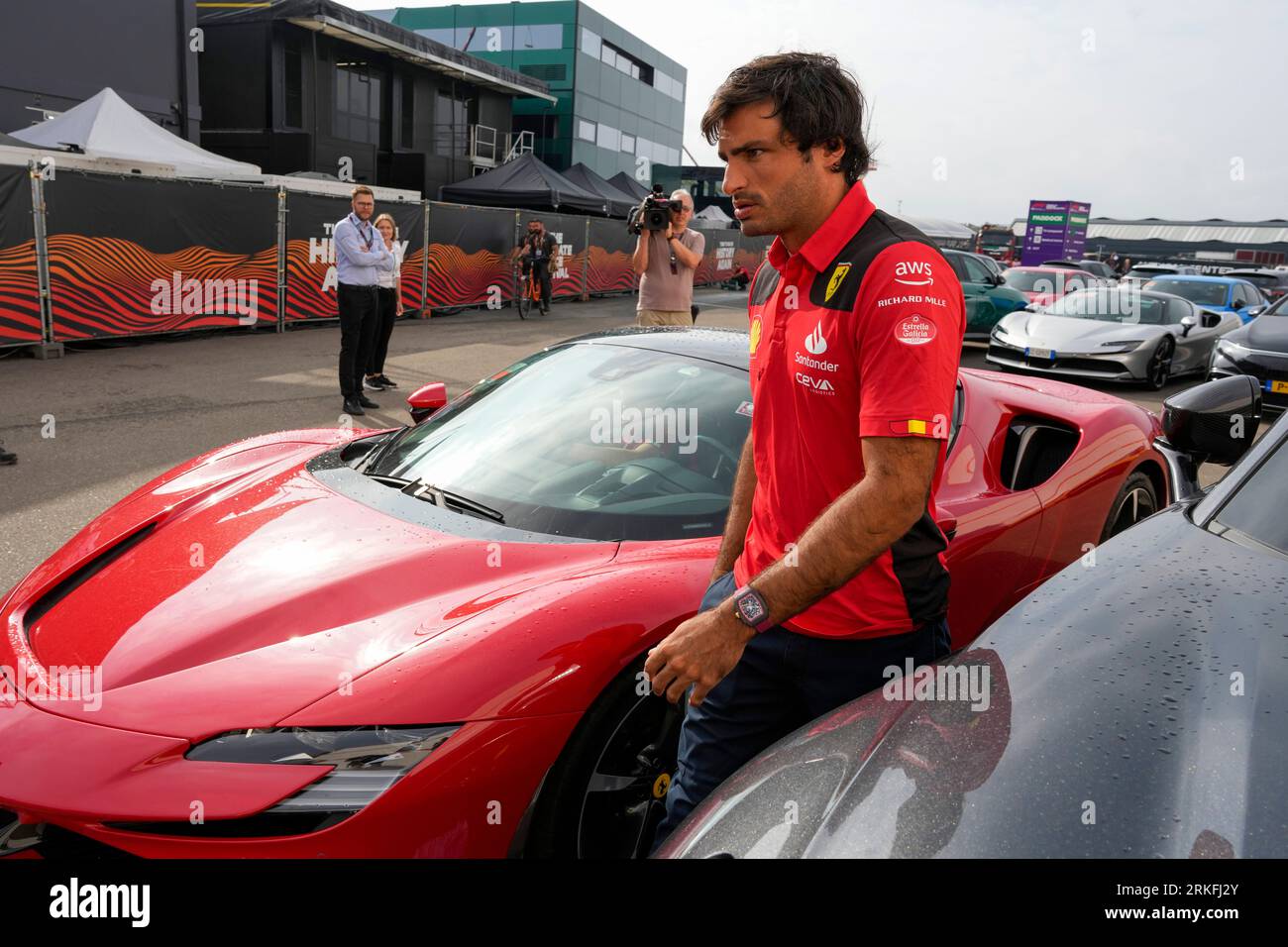 Spanish Formula One driver Carlos Sainz of Scuderia Ferrari arrives in ...
