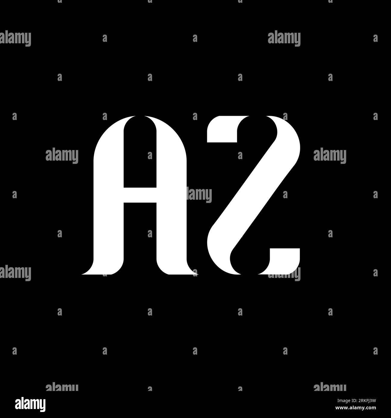 AZ A Z letter logo design. Initial letter AZ linked circle uppercase ...