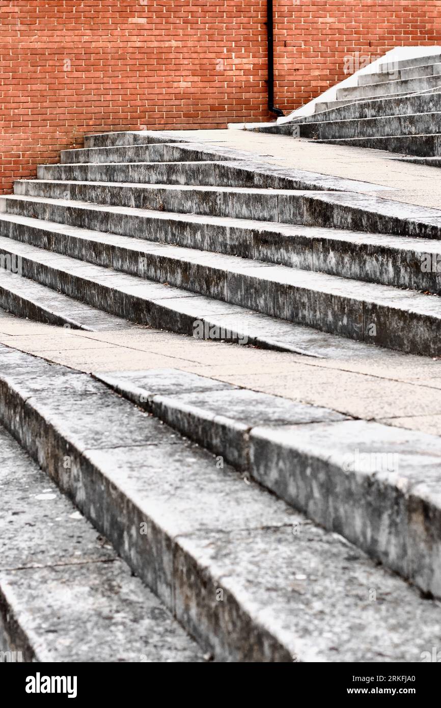 Minimalist staircase diagonal geometry bricks Stock Photo - Alamy