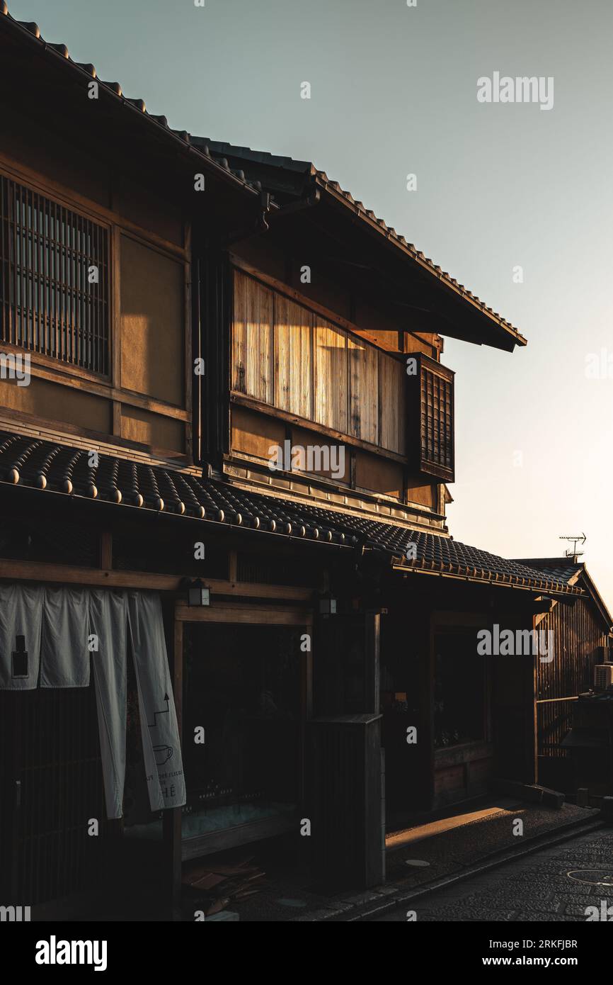 An idyllic outdoor scene featuring Japanese buildings in Kyoto, Japan ...