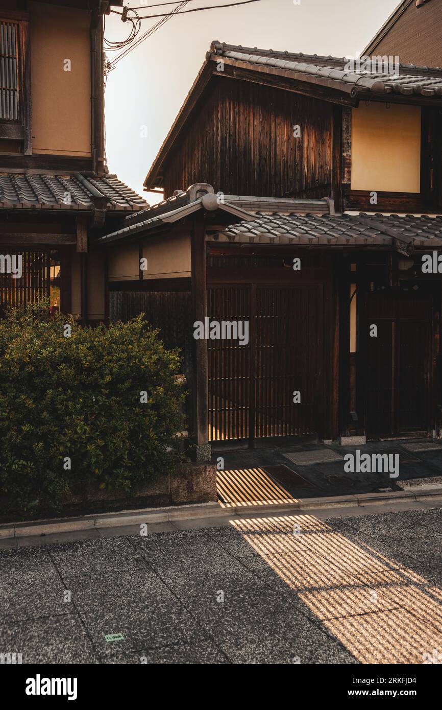An idyllic outdoor scene featuring Japanese buildings in Kyoto, Japan ...