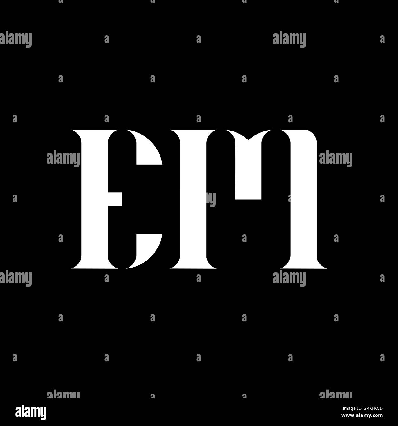 EM E M letter logo design. Initial letter EM uppercase monogram logo ...