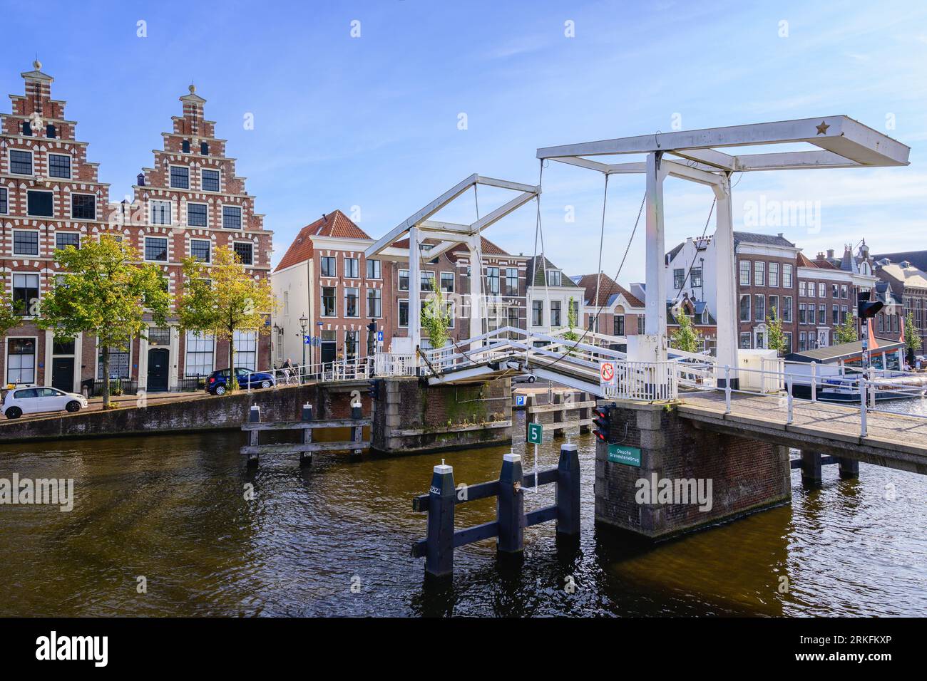 Gravestenenbrug - Bridge on Spaarne River with Old Canal Houses in ...