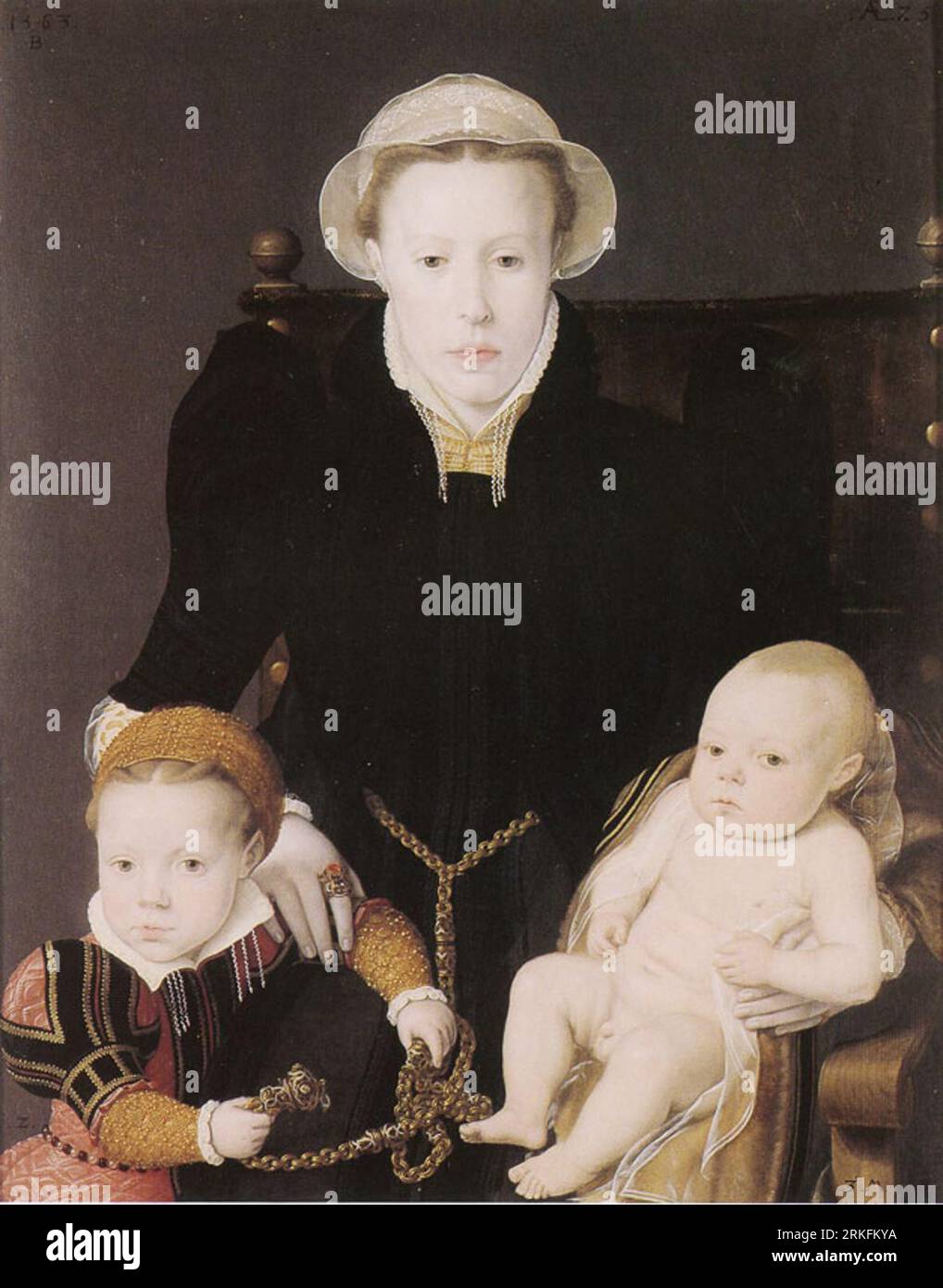 Anna van Hertsbeke and her Daughter Catharina and Son Jan Baptiste 1563 ...