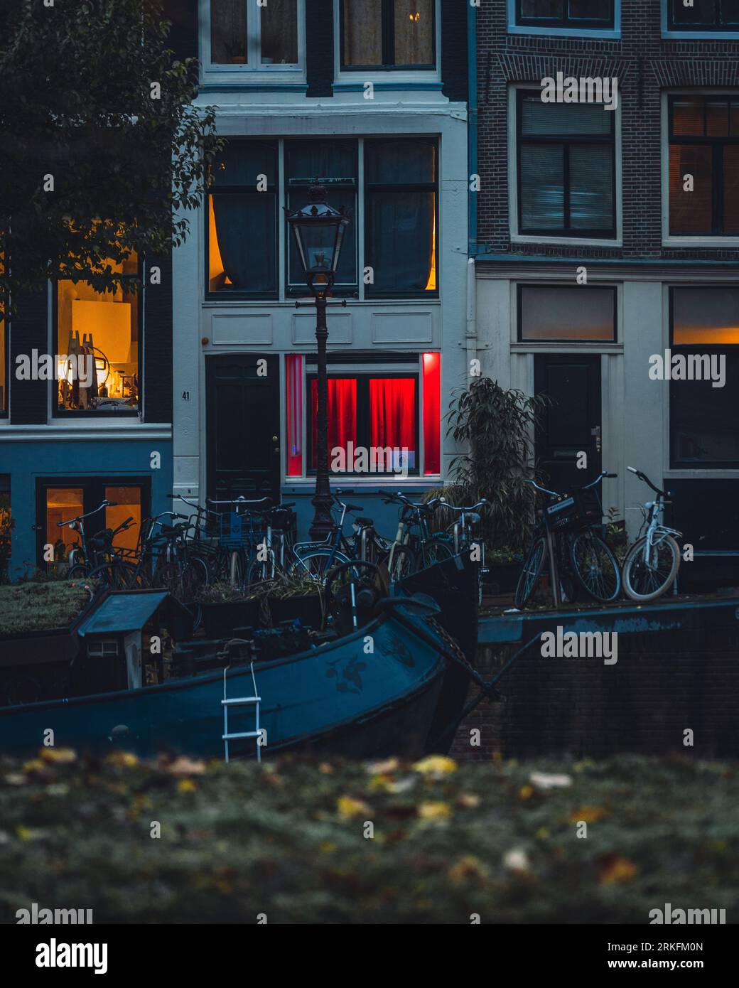 Amsterdam, Netherlands - November 27 2022: A red light district window ...