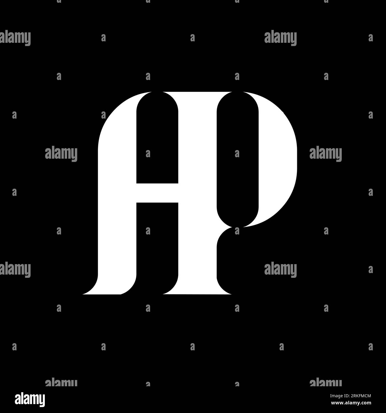 AP A P letter logo design. Initial letter AP linked circle uppercase ...