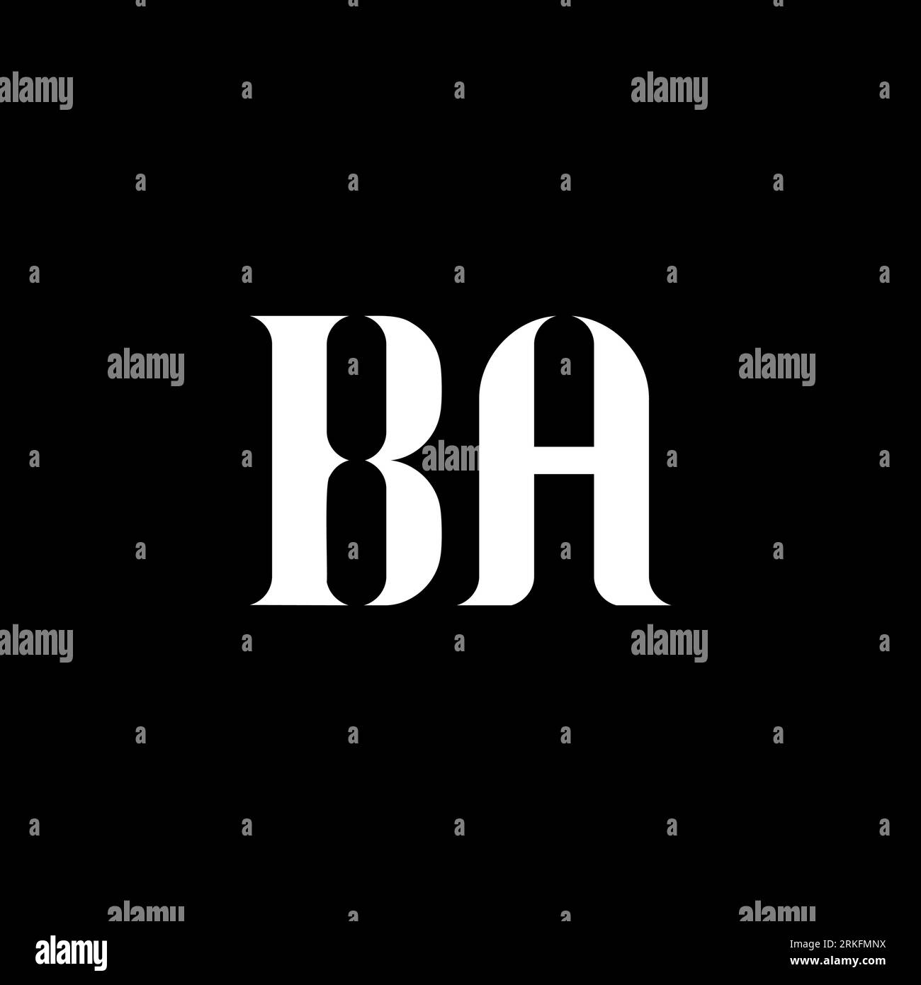 BA B A letter logo design. Initial letter BA uppercase monogram logo ...