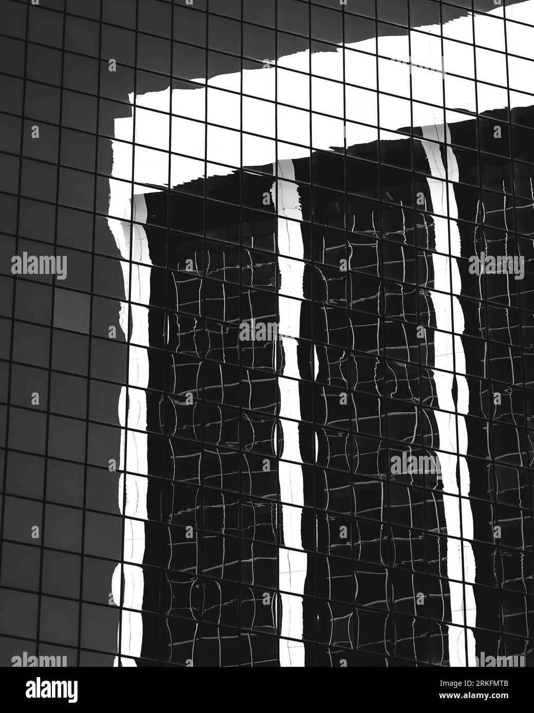 A grayscale image of the modern architecture of Denver, Colorado ...