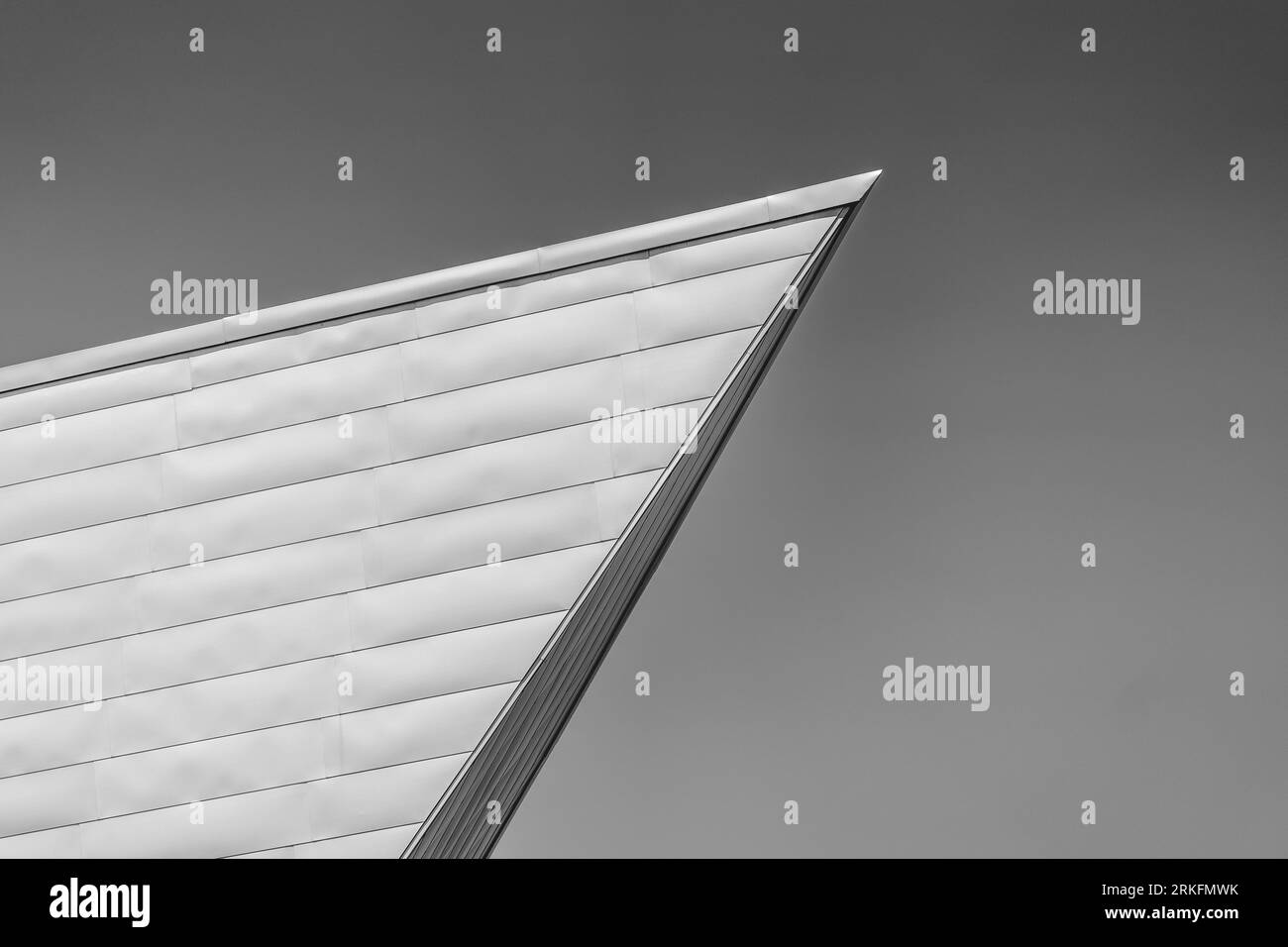 A grayscale image of the modern architecture of Denver, Colorado ...