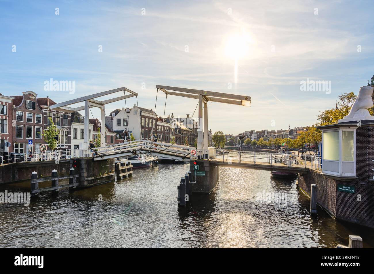 Gravestenenbrug - Bridge on Spaarne River with Old Canal Houses in ...