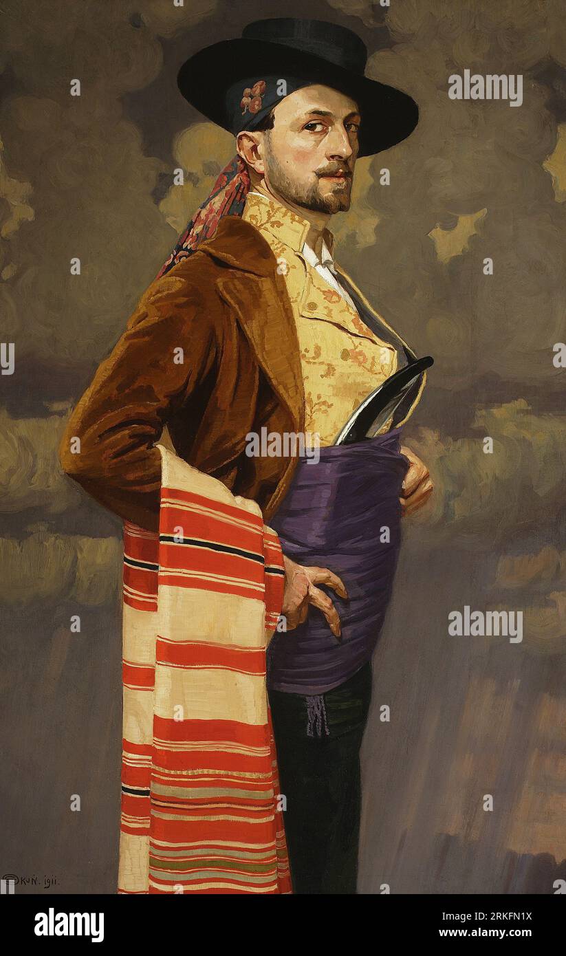 Self-portrait in a Spanish costume 1911 by Edward Okuń Stock Photo - Alamy