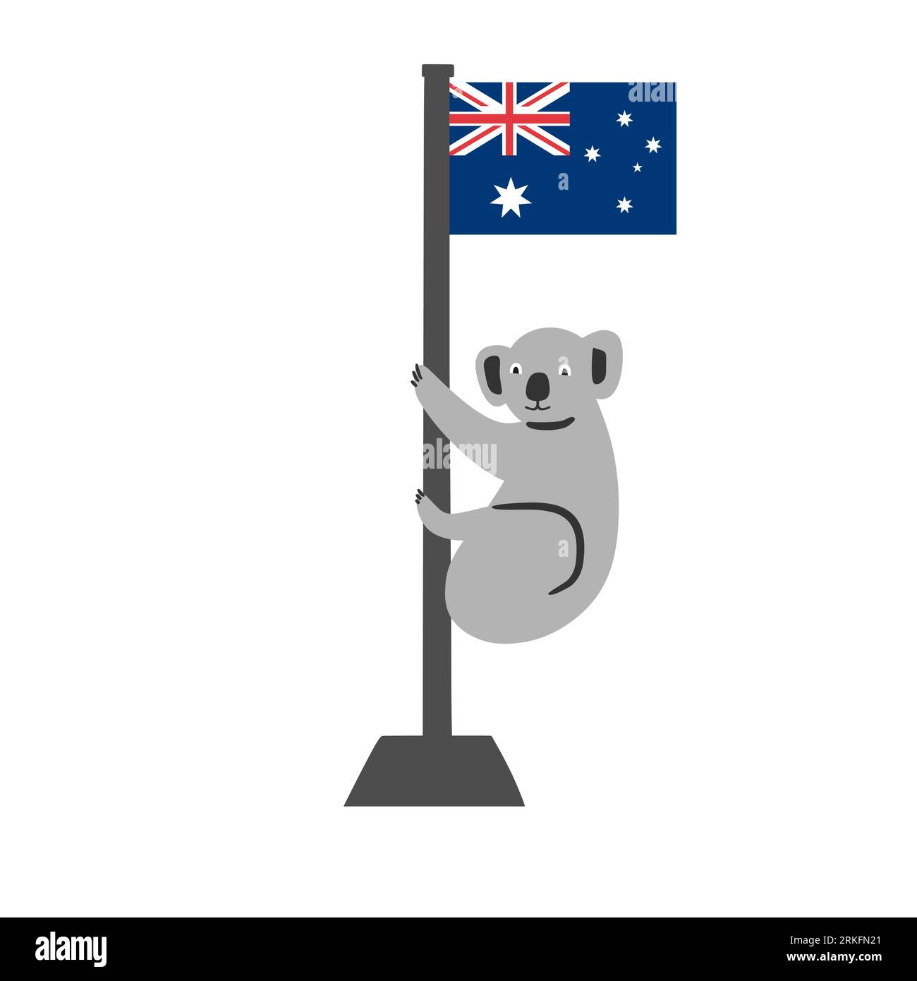 Koala with australian flag celebration isolated on white background ...
