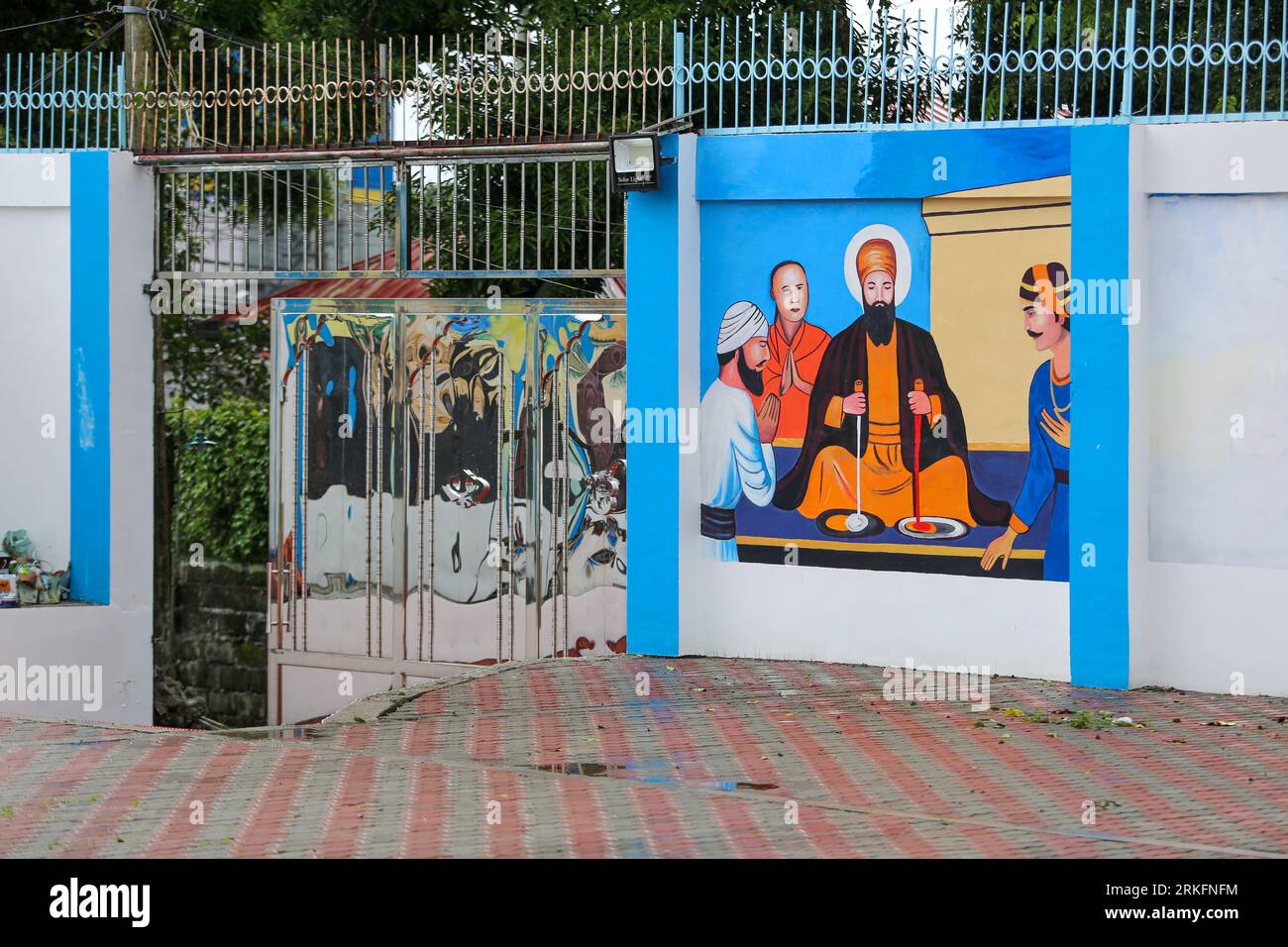Mural fresco painting in Sat Kartar Indian Sikh Temple, Philippine ...