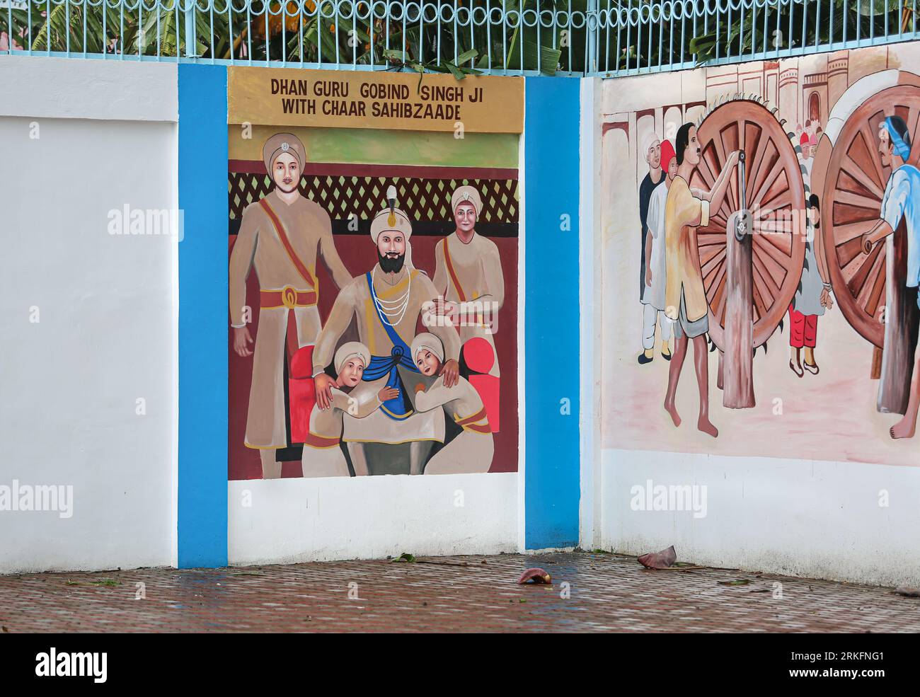 Mural fresco painting in Sat Kartar Indian Sikh Temple, Philippine ...