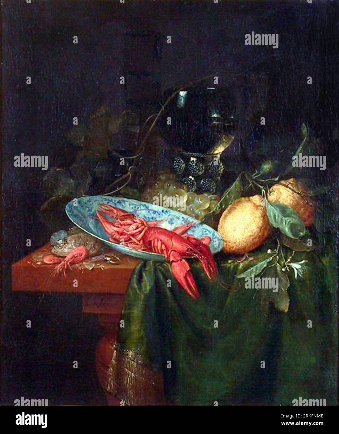 Still Life with Lobster before 1660 by Pieter de Ring Stock Photo - Alamy