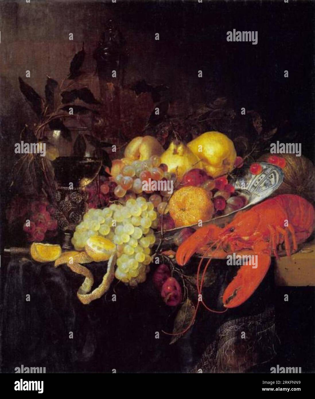 Still Life with Fruit and Lobster between circa 1655 and circa 1660 by ...