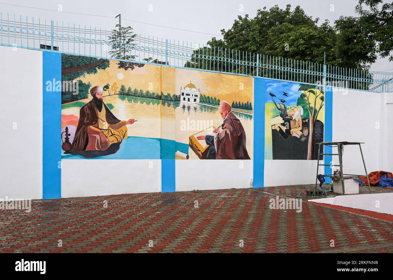 Mural fresco painting in Sat Kartar Indian Sikh Temple, Philippine ...