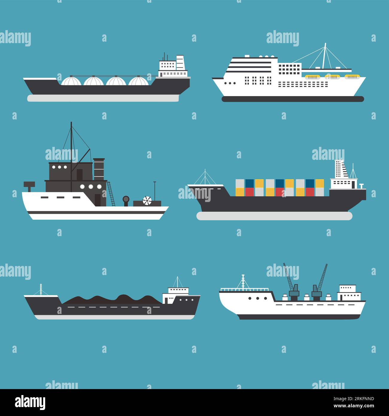 Set of flat vector web banners on the theme of sea transportation ...