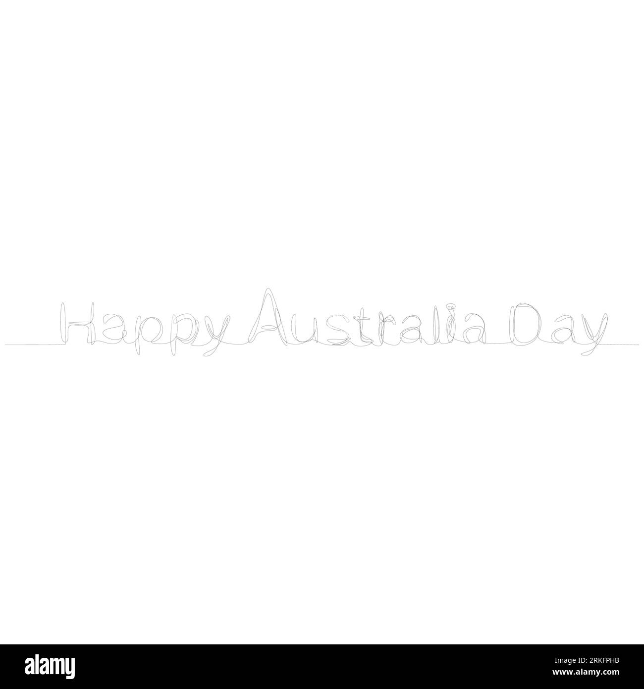 Australia day one line vector sketch. Continuous line drawing of Happy ...