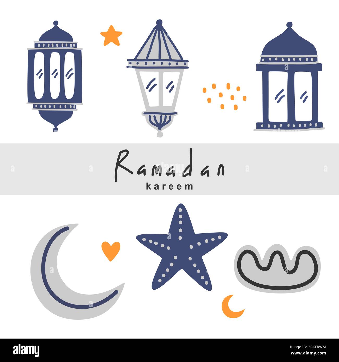Ramadan Moon Star And Color Ramadan Decorations: 15 Piece Wooden Moon