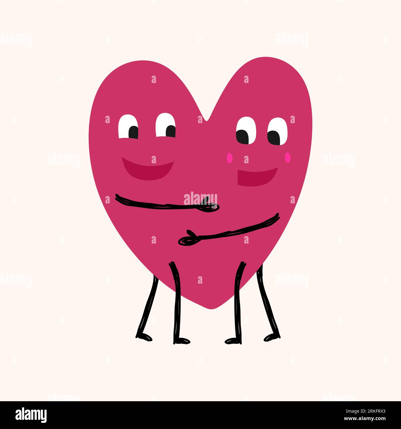 Half a heart is connecting each other and hugging together. Romantic ...