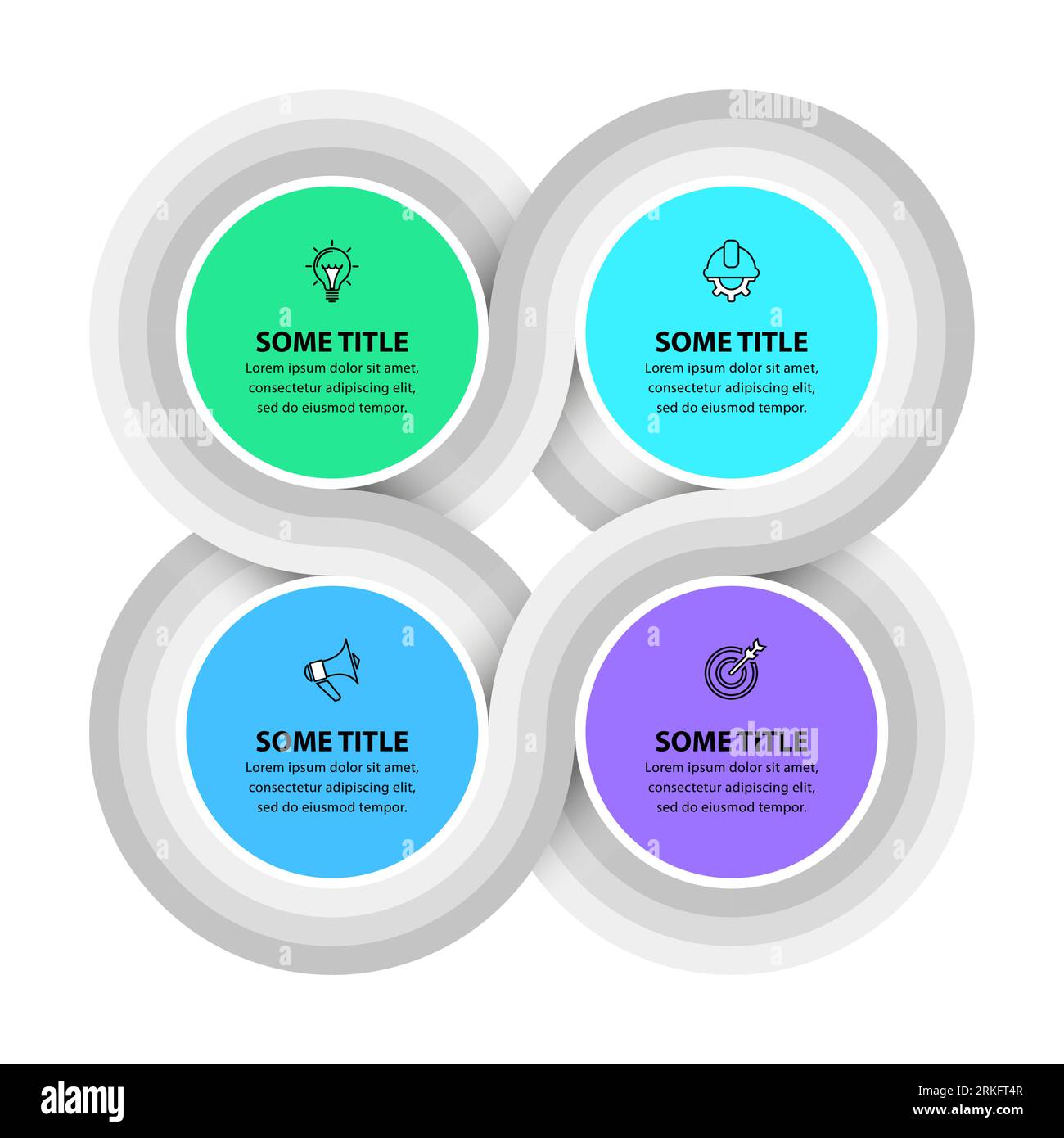 Infographic template with icons and 4 options or steps. Connected ...