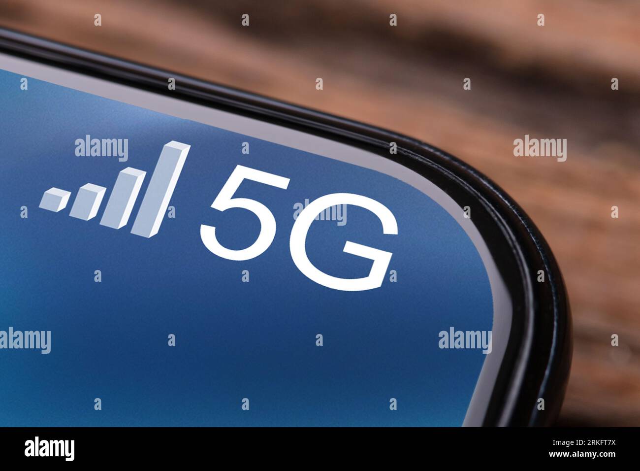 Closeups Photo Of Mobile Phone Connected To 5G Network Stock Photo - Alamy