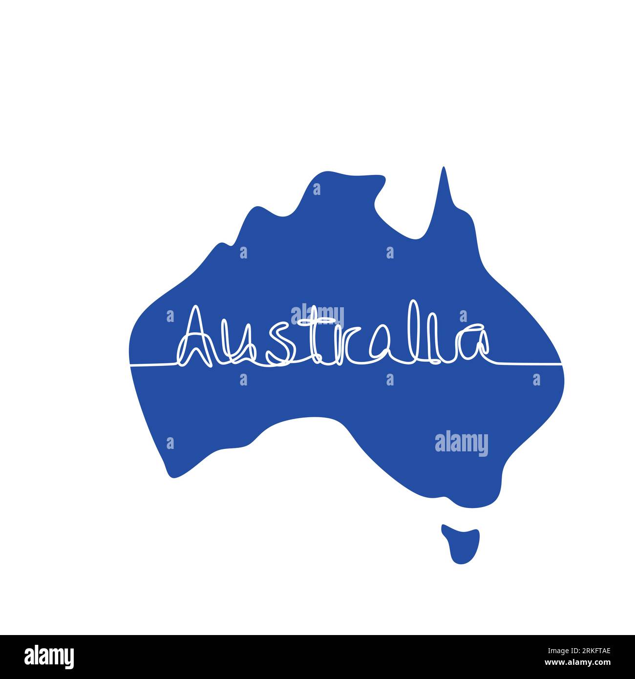 One continuous line illustration drawing of Australia. Abstract outline ...