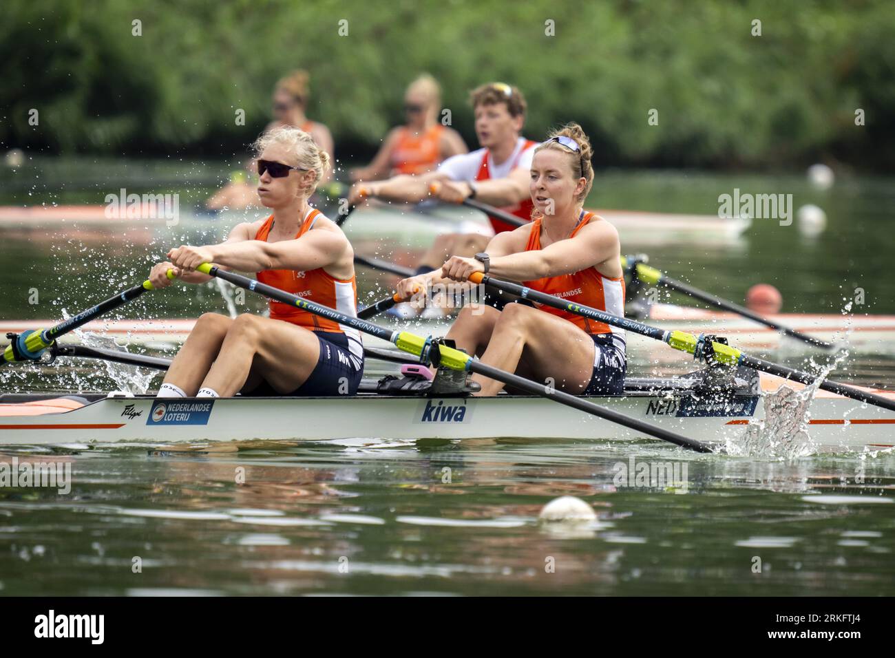 AMSTERDAM - Lisa Scheenaard and Nika Vos (women's double sculls) during ...