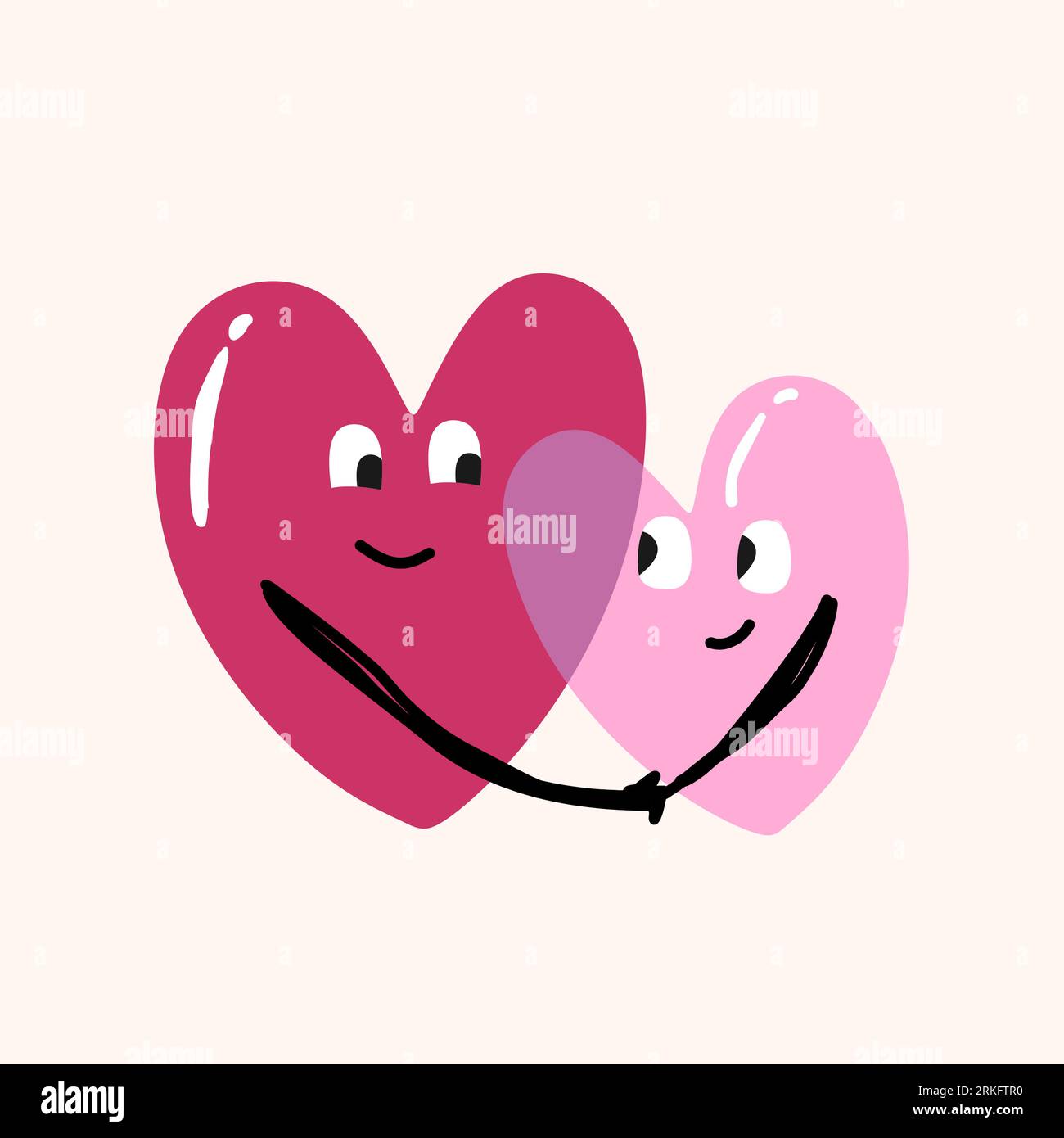 Two heart holding hands together in romantic moment. Happy couple in ...