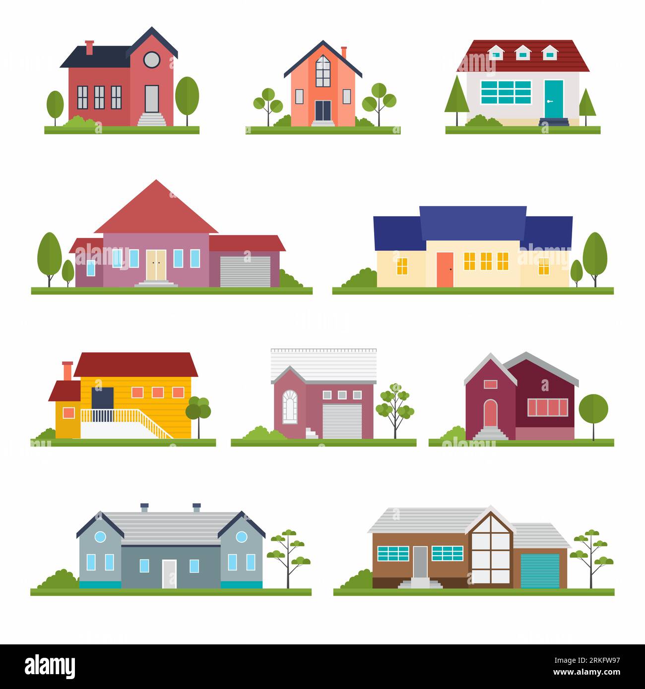 Set colorful objects house Stock Vector Images - Alamy