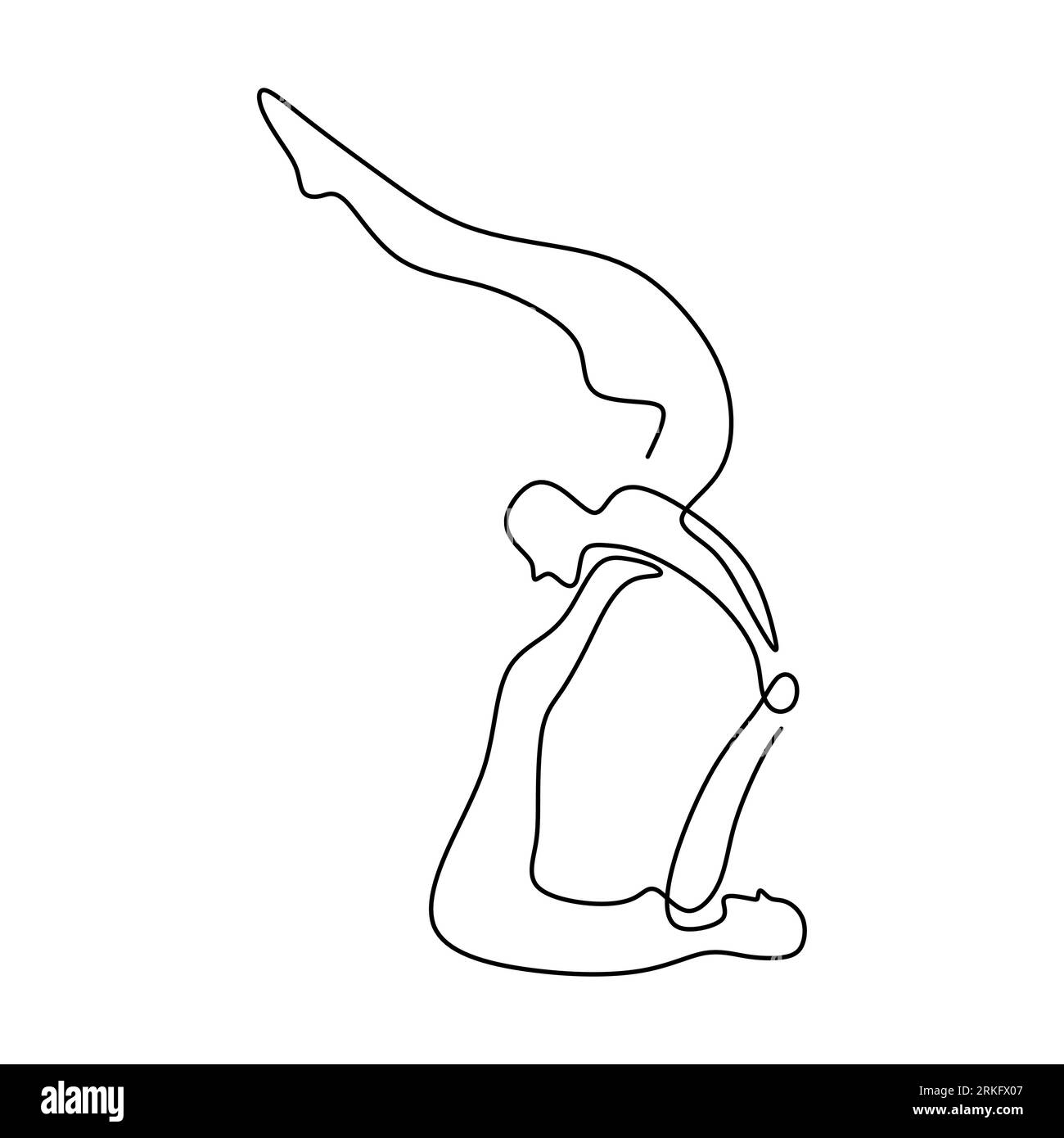 Continuous Line Drawing Of Couple Doing Yoga Pose One Standing With