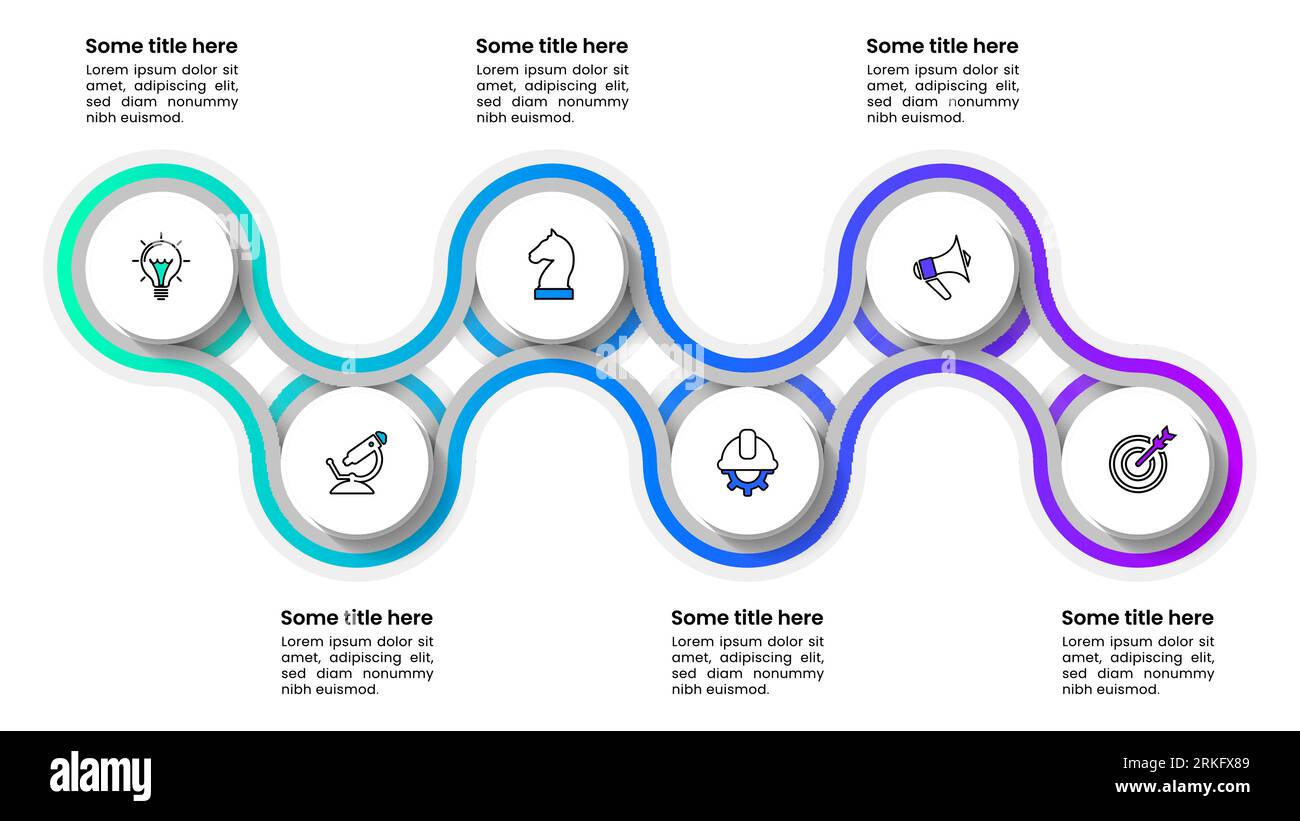 Infographic template with icons and 6 options or steps. Abstract ...