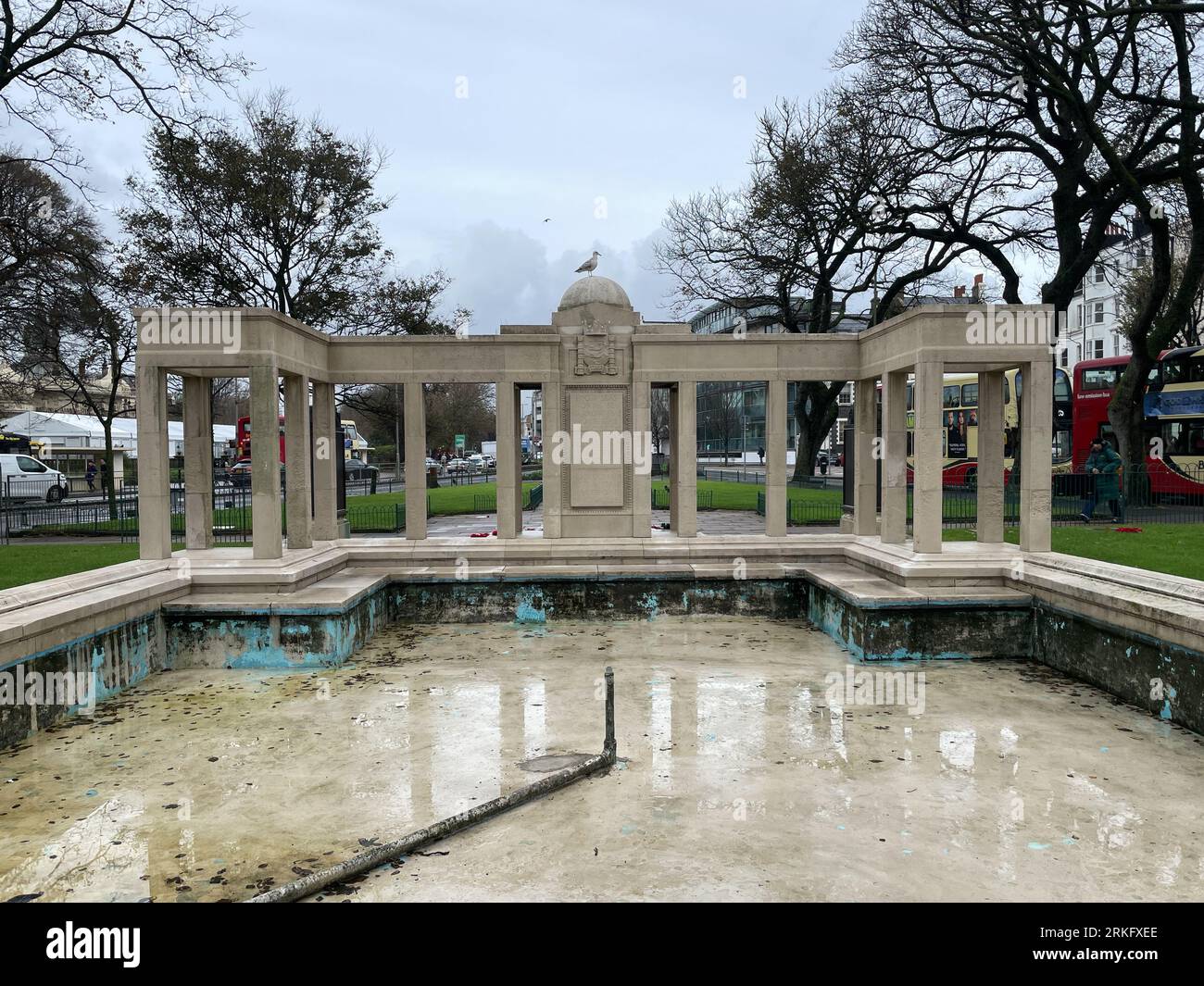 Old Steine Gardens, Brighton, UK - November 16th 2022: A gull standing ...