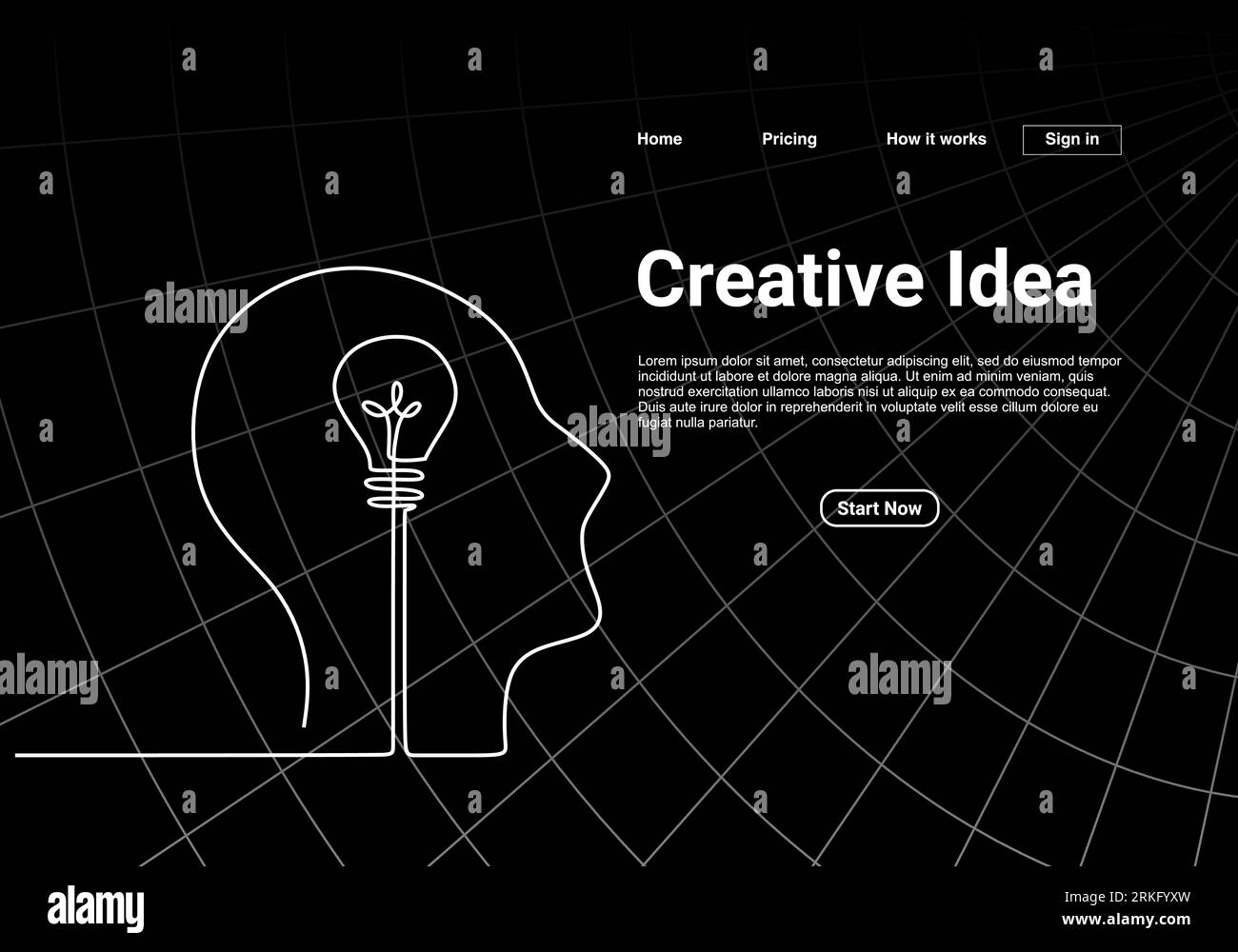 Single line drawing of creative Idea with light bulb Stock Vector Image ...