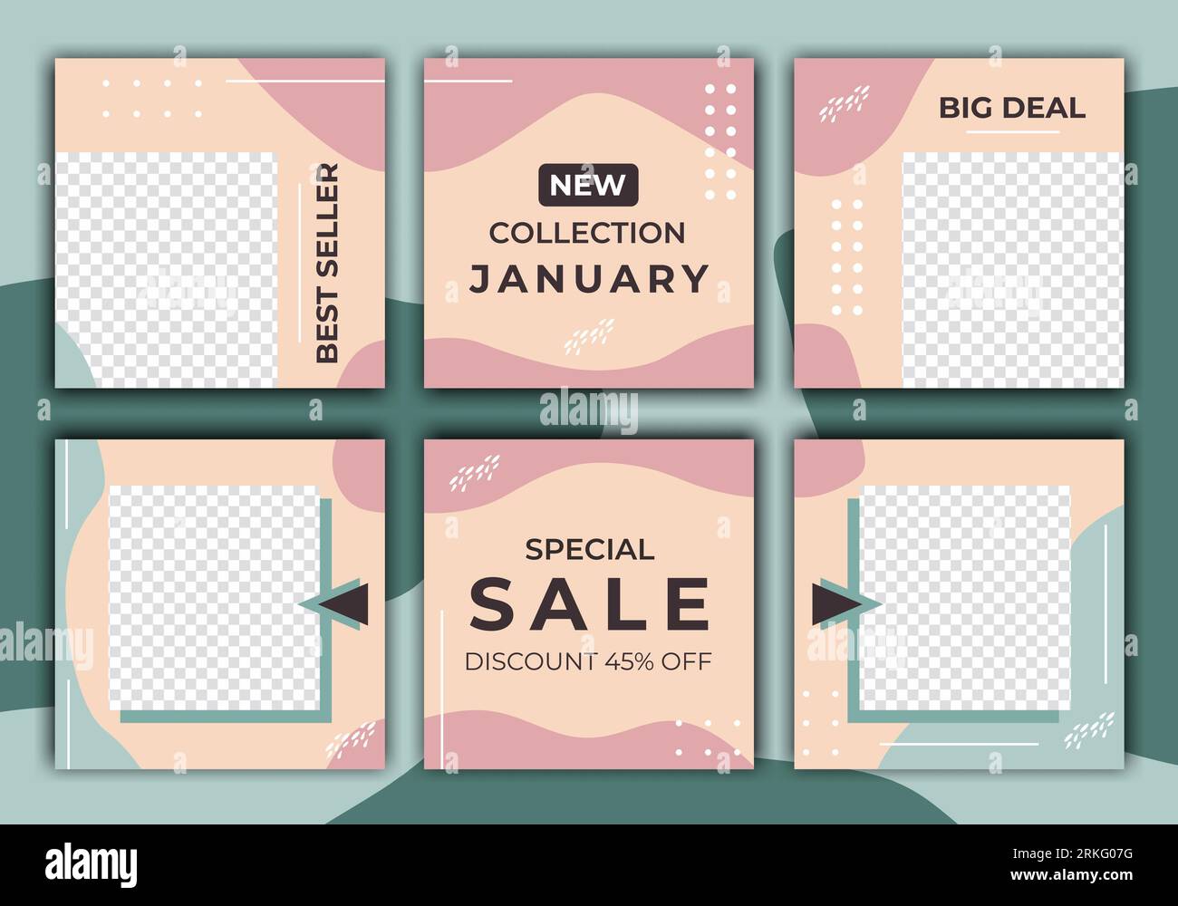 Set of sale banner for social media post pastel colors Stock Vector ...