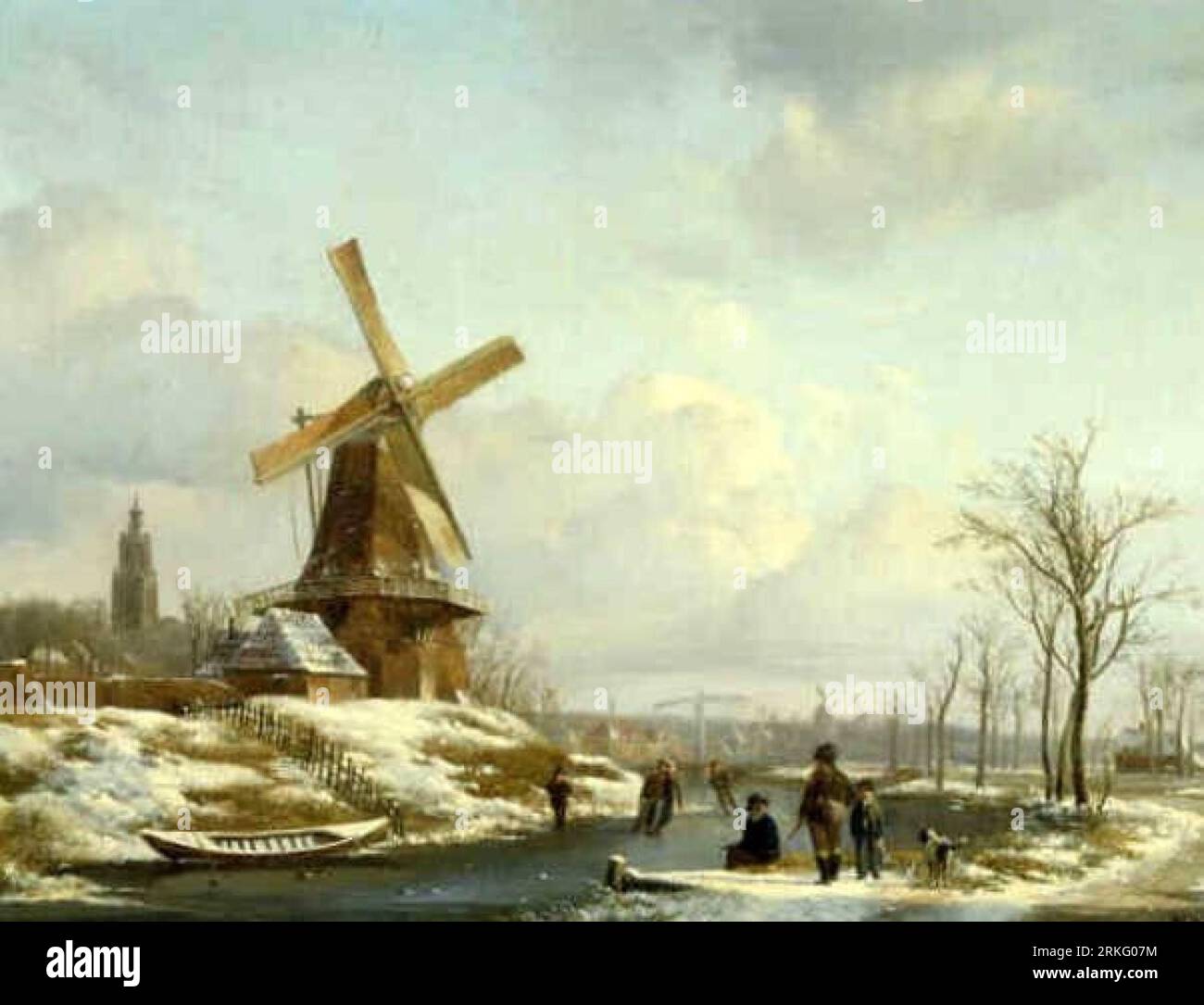Winter Landscape with a Mill between 1810 and 1860 by Hendrik van de ...