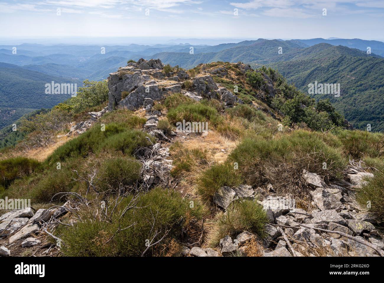 Scenic mountain landscape in the Cevennes National Park near St Jean du ...
