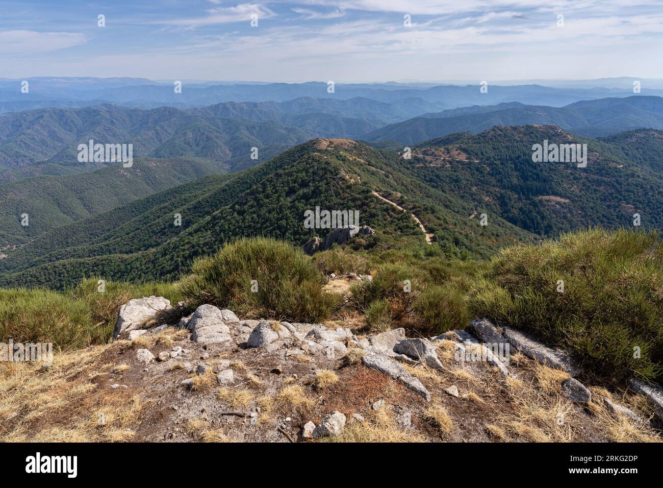 Scenic mountain panorama in the Cevennes National Park near St Jean du ...