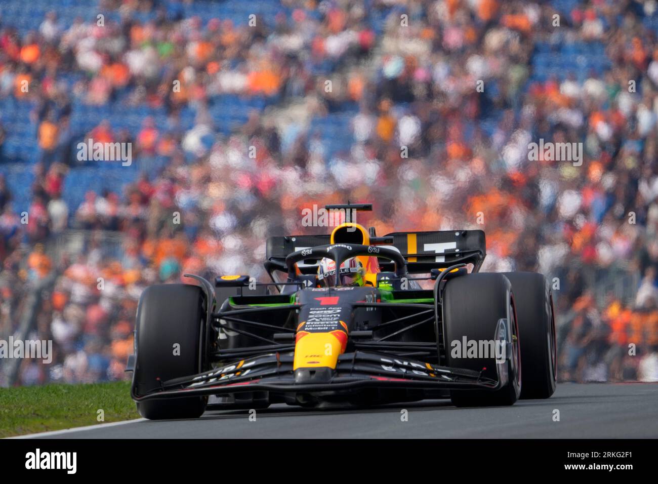 Dutch Formula One driver Max Verstappen of Red Bull Racing steers his ...