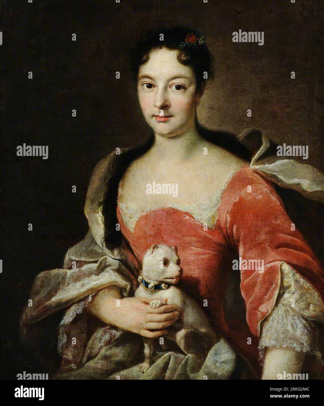 A Lady of the d'Hervart Family with a Dog on her Lap between circa 1730 ...