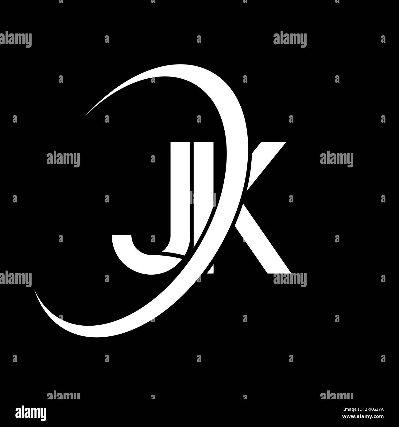 JK logo. J K design. White JK letter. JK/J K letter logo design. Initial letter JK linked circle ...