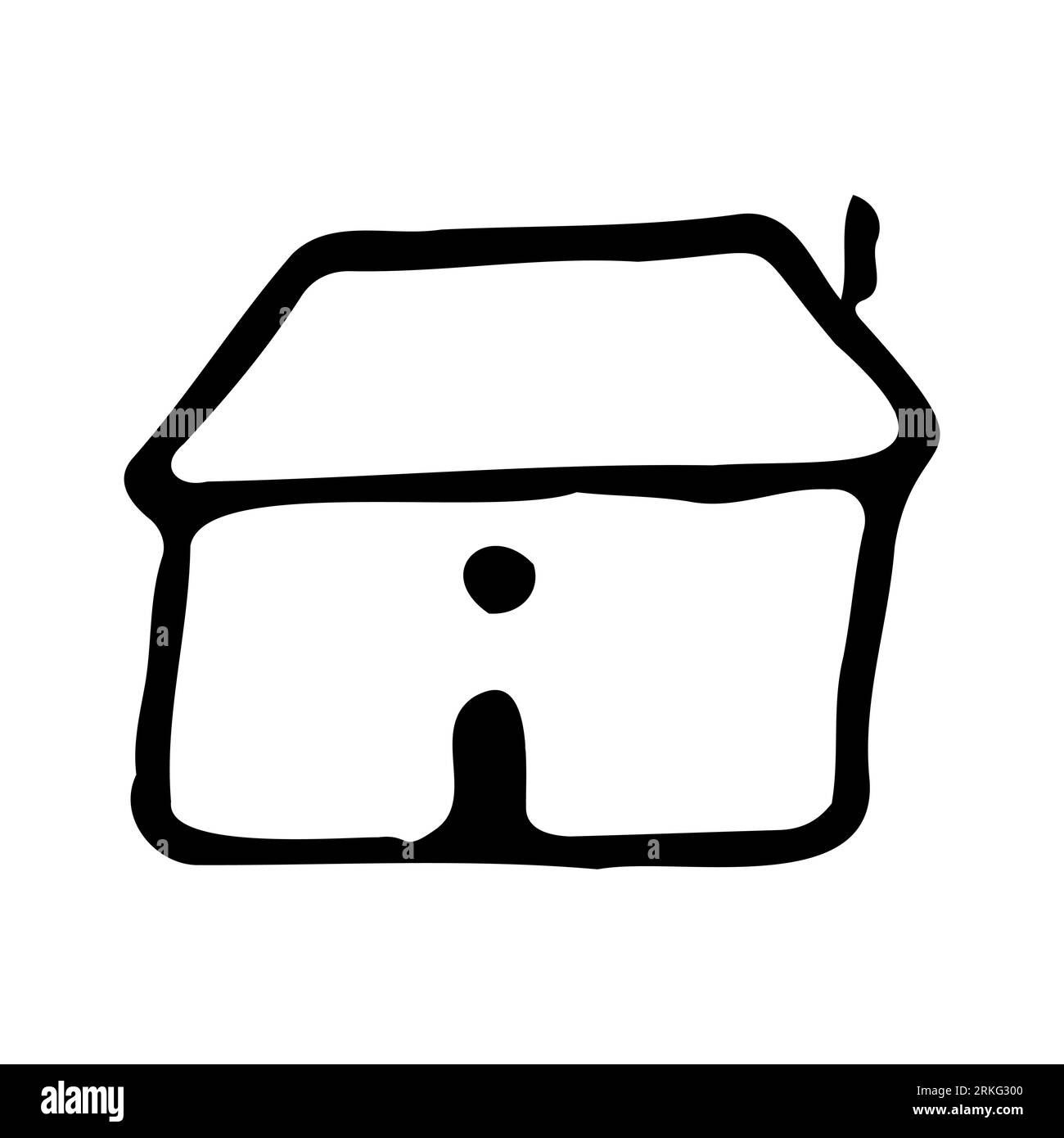 Whimsy hand drawn house vector motif for rural residential clipart ...