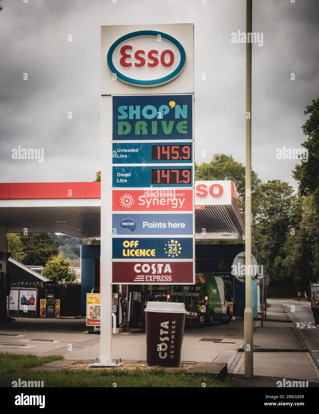 Image of a modern gas station with signage indicating it is the perfect ...