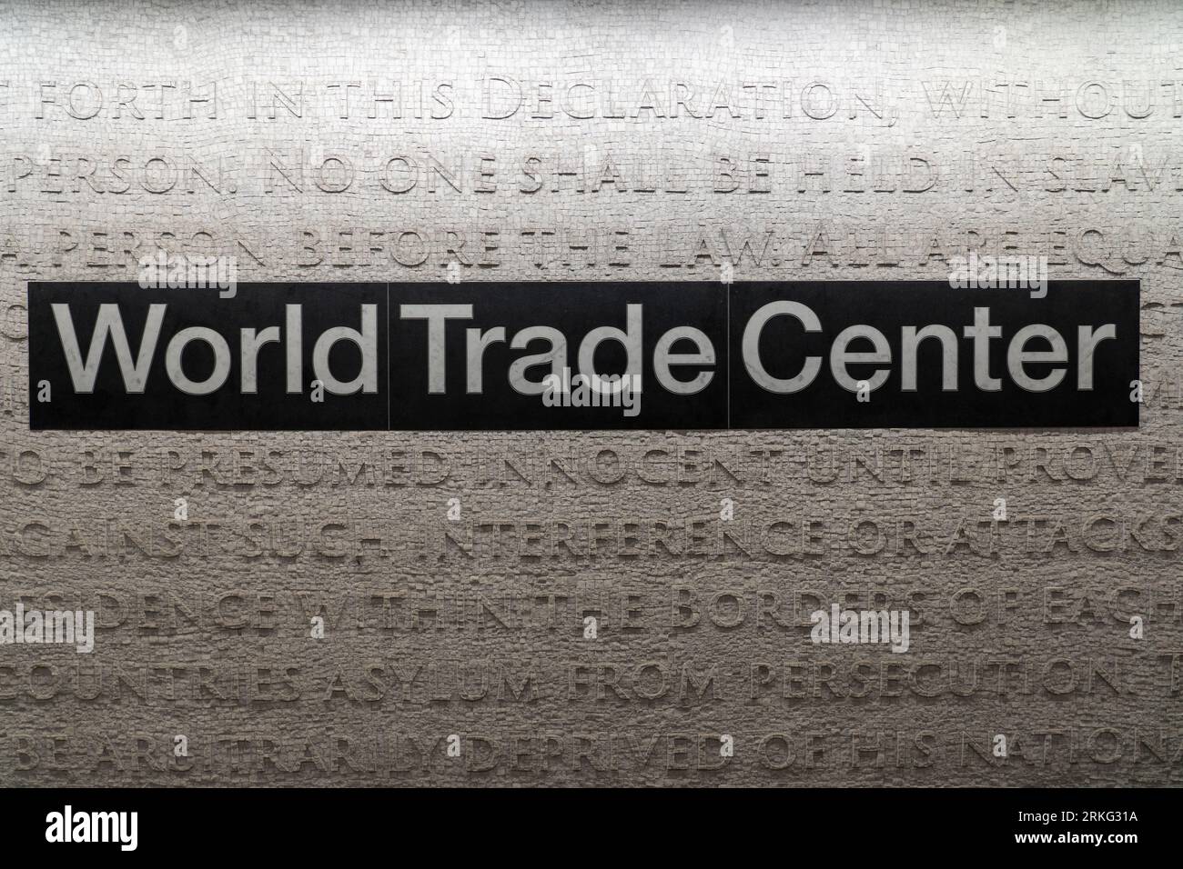 World Trade Center New York City Subway Station Sign Stock Photo - Alamy