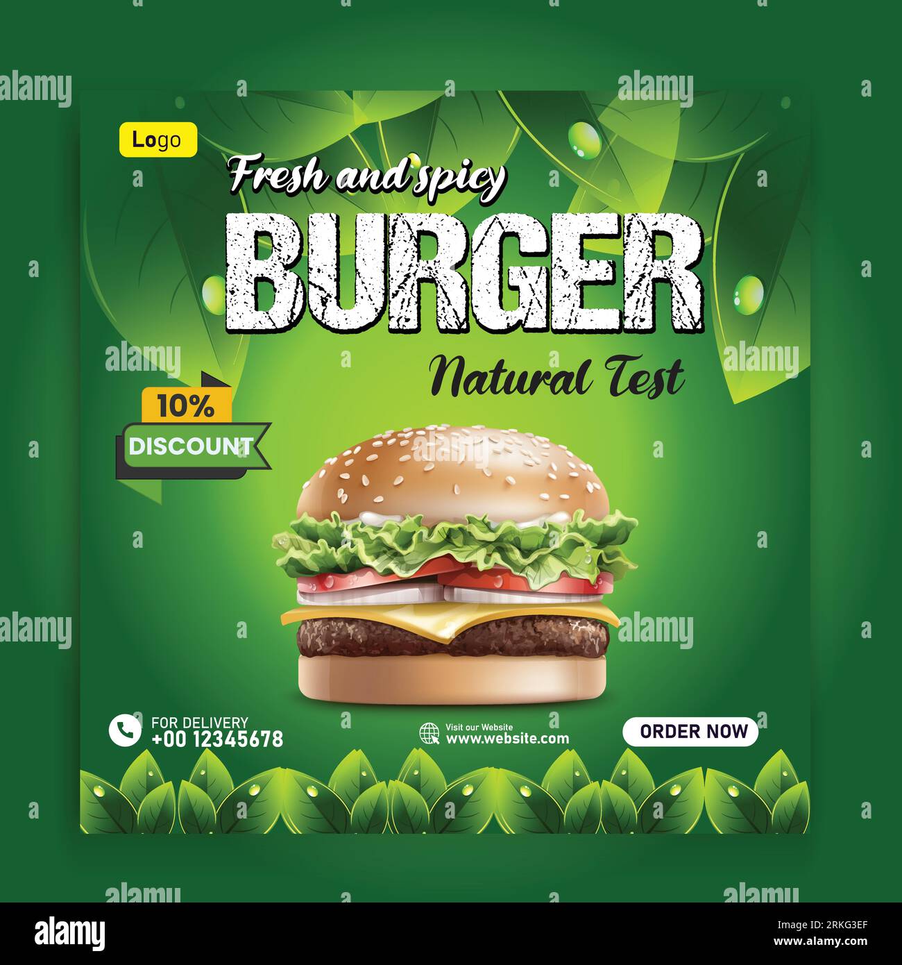 Burger fast food creative social media promotion and banner post design ...